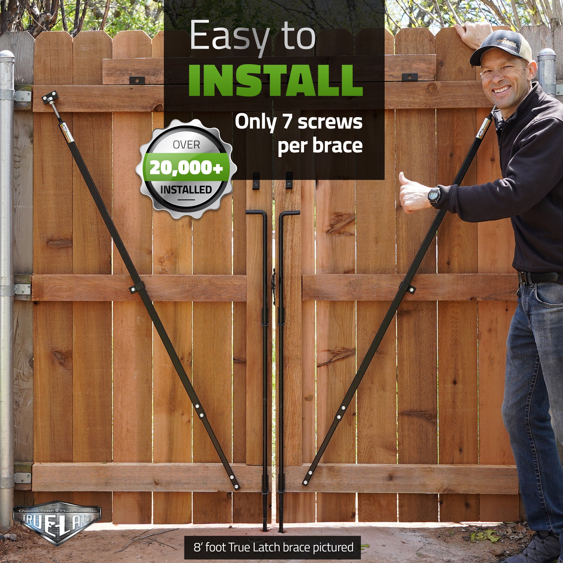True Latch 9' Telescopic Gate Brace